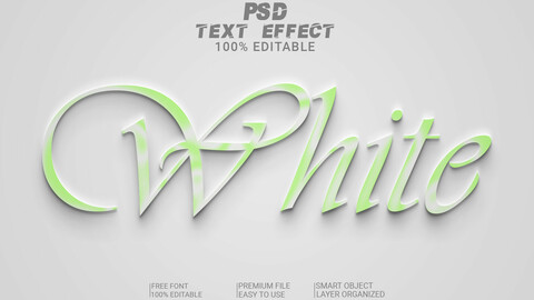 ArtStation - 3D White PSD fully editable text effect. Layer style PSD ...