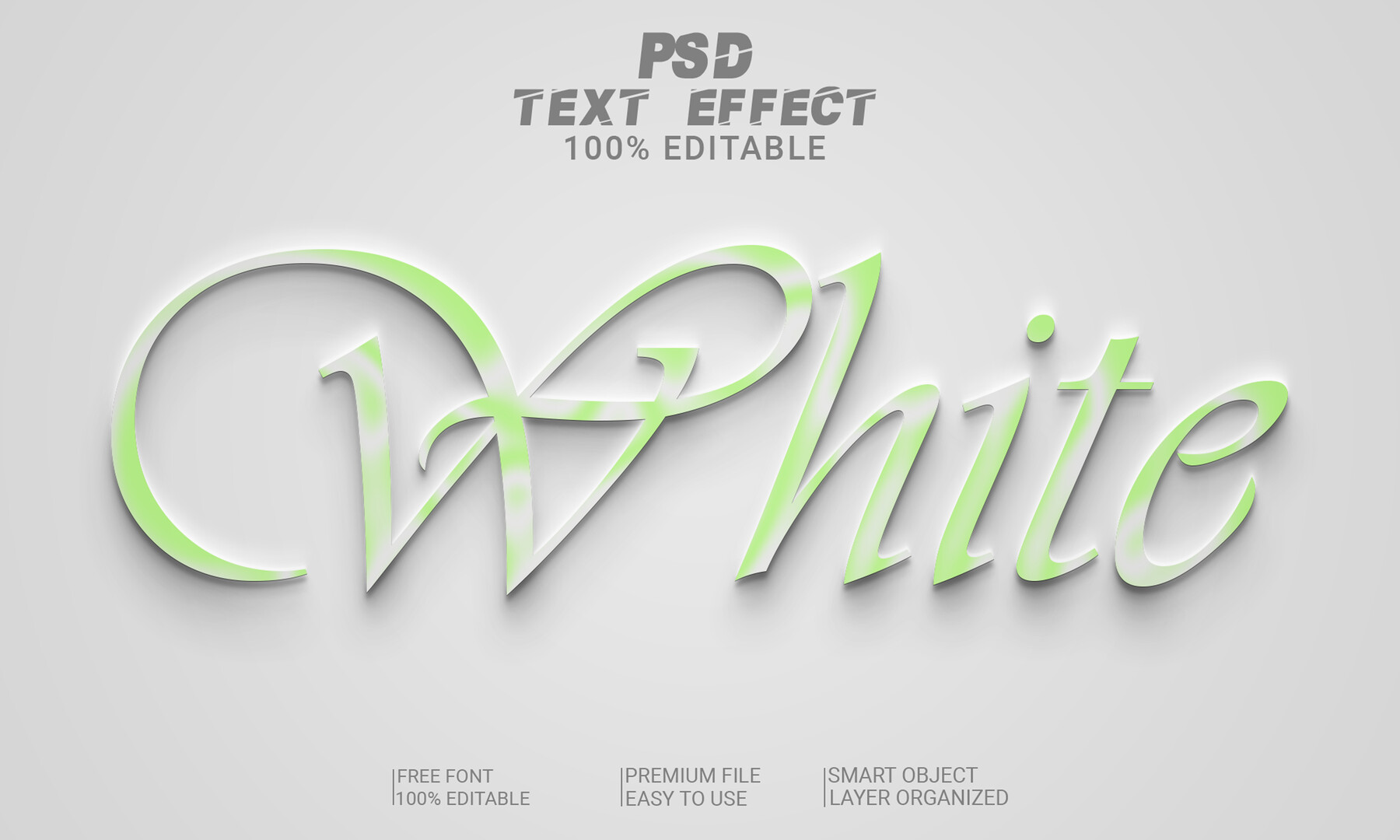 ArtStation - 3D White PSD fully editable text effect. Layer style PSD ...