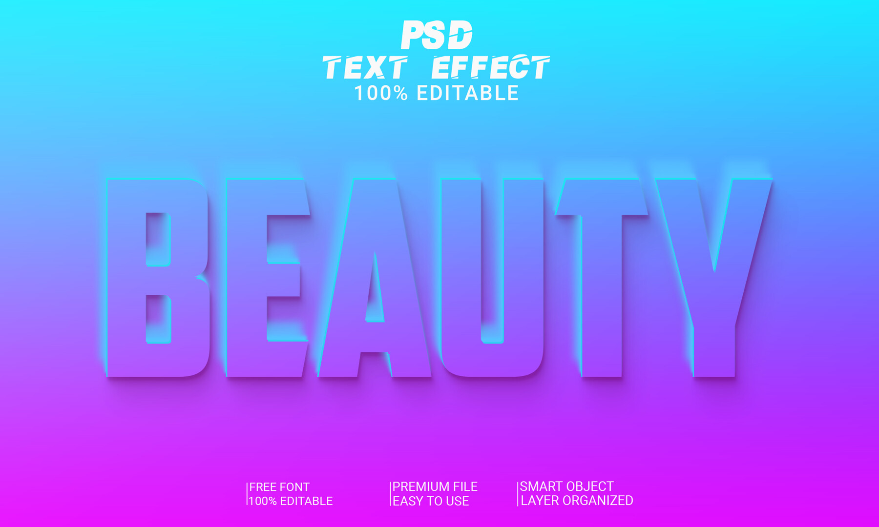 ArtStation - Beauty PSD fully editable text effect. Layer style PSD ...