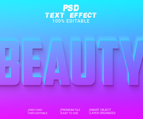 ArtStation - Beauty PSD fully editable text effect. Layer style PSD ...