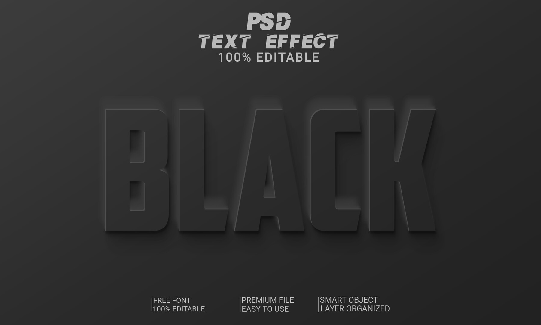 ArtStation - Black PSD fully editable text effect. Layer style PSD ...