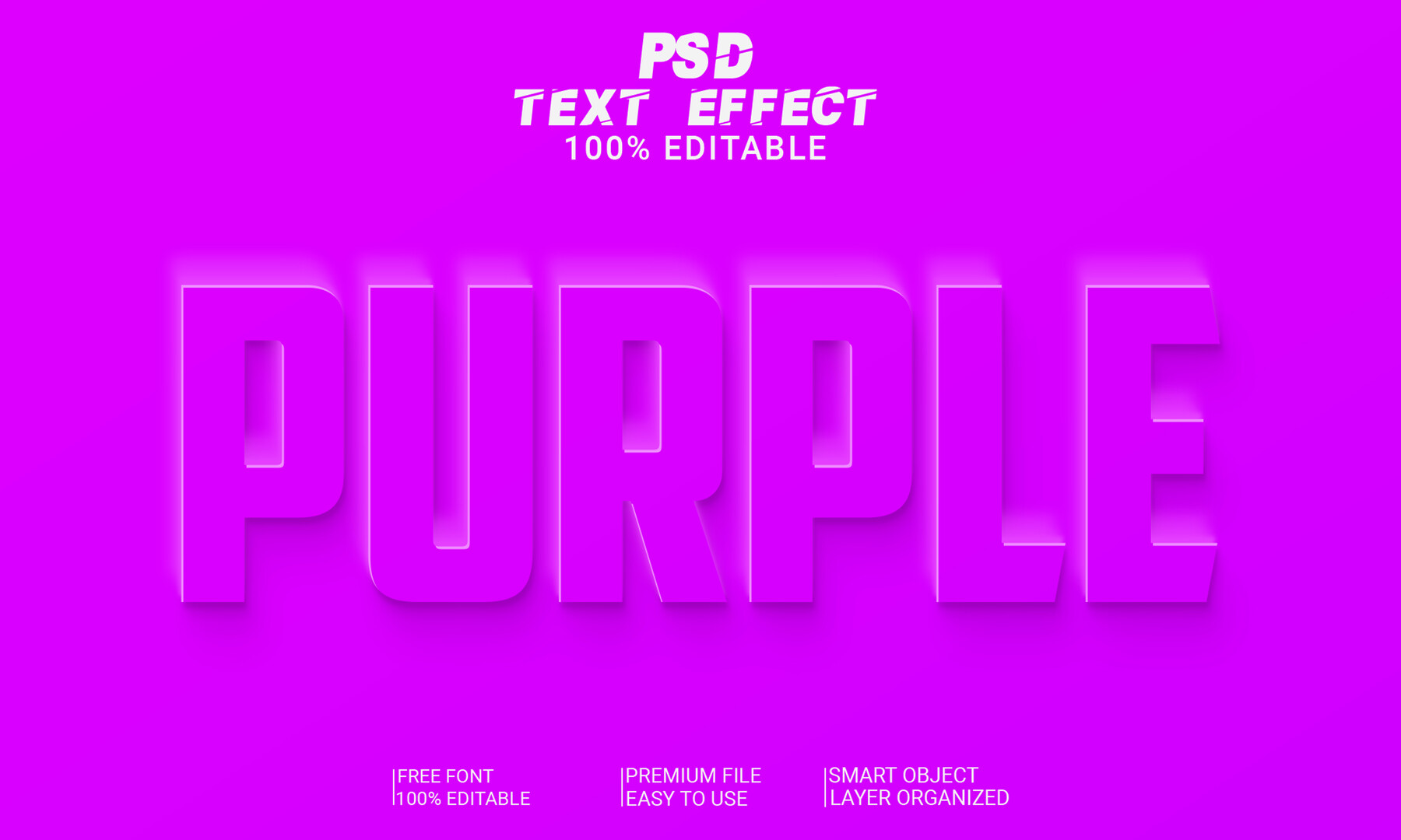 Artstation Puple Psd Fully Editable Text Effect Layer Style Psd