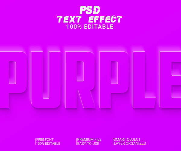 ArtStation - Puple PSD fully editable text effect. Layer style PSD ...