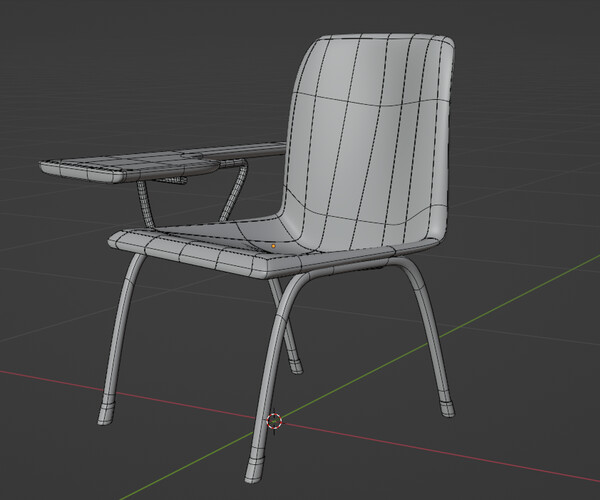 ArtStation - School Chair with Arm-rest | Game Assets