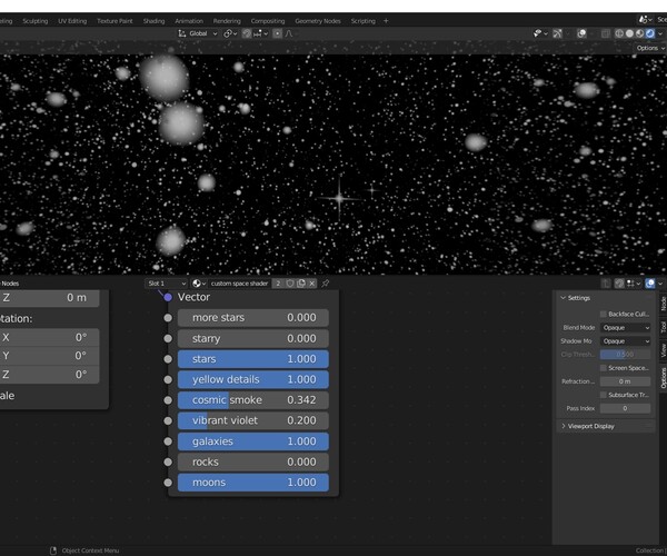 Artstation Fast Sky Endless Space Shader With Custom Parameters