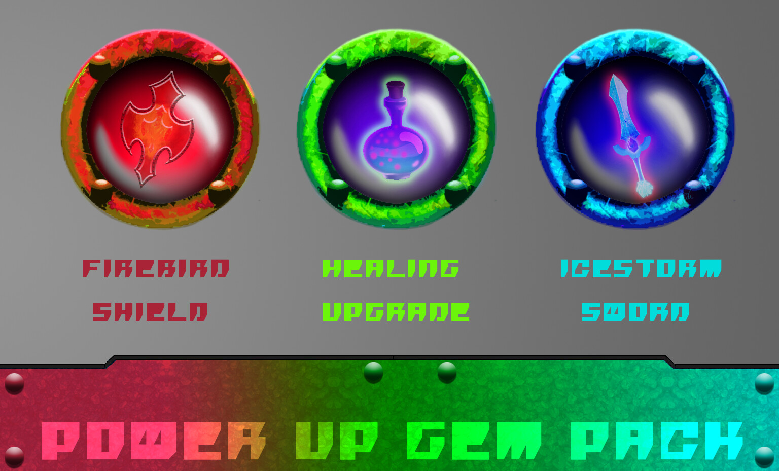ArtStation - 2D Power Up Gem Pack | Game Assets