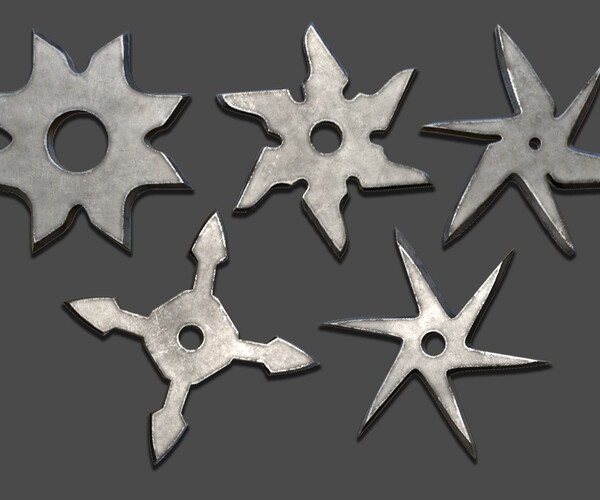 ArtStation - 25 Shuriken Models Lowpoly and Highpoly (with UV) , IMM ...
