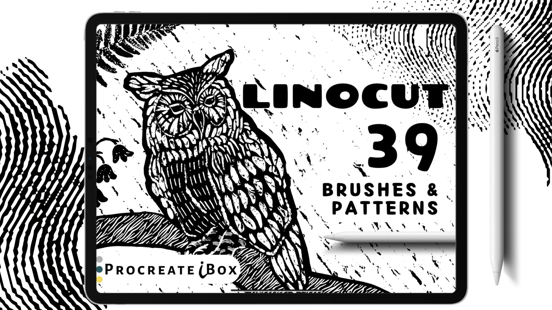 ArtStation - Procreate linocut brushes | Linocut pattern brushes | 39 ...
