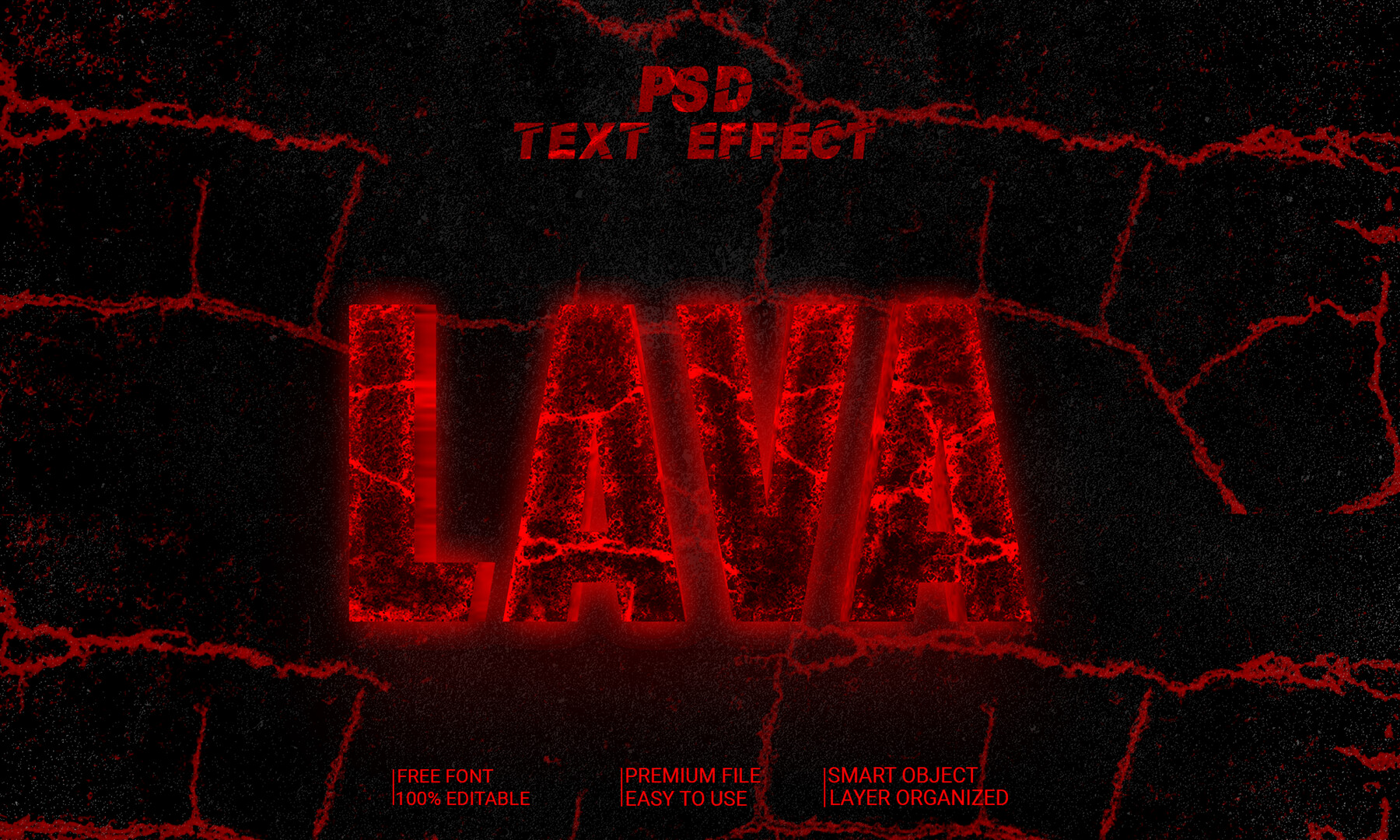 ArtStation - 3D Lava PSD fully editable text effect. Layer style PSD ...