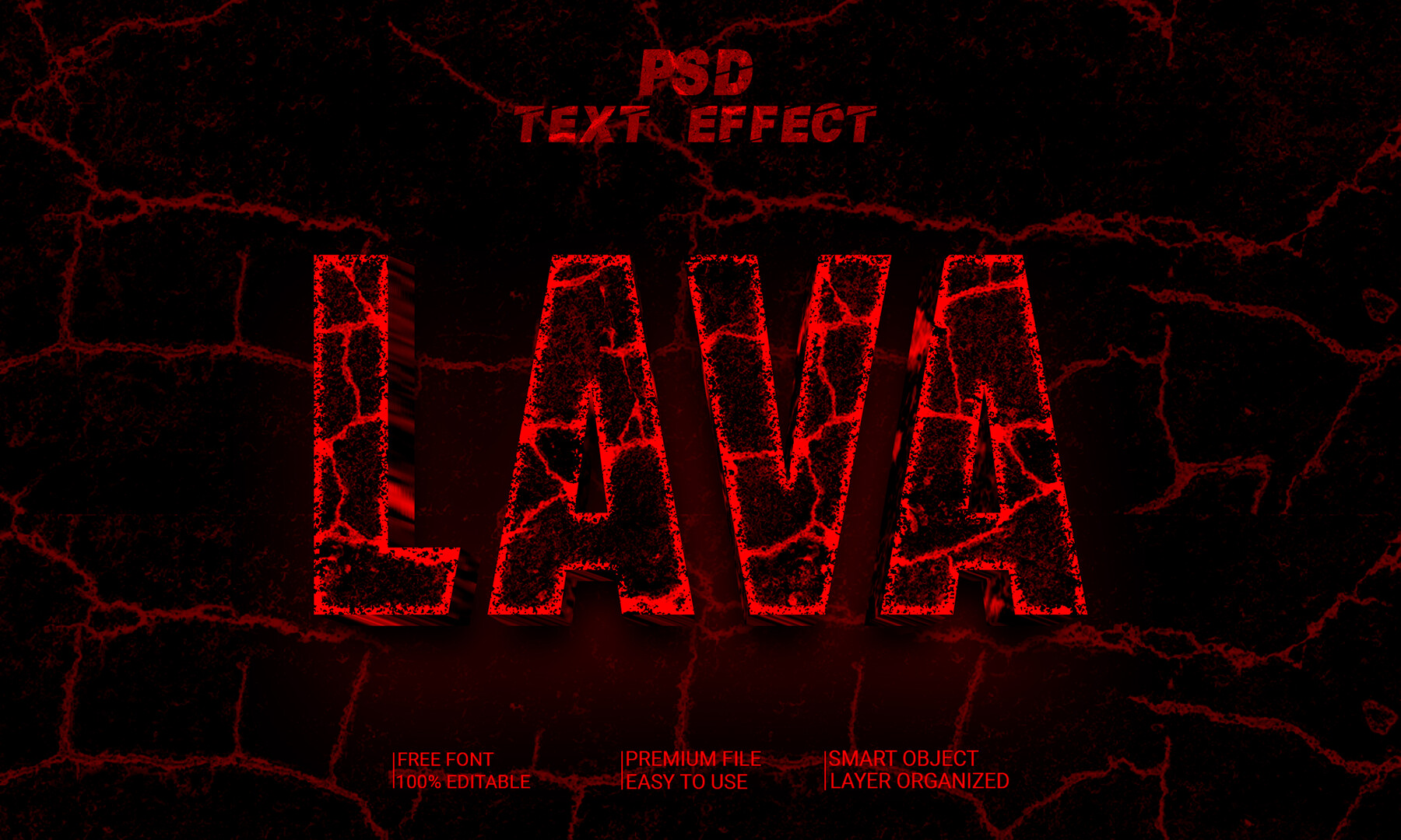ArtStation - 3D Lava PSD fully editable text effect. Layer style PSD ...