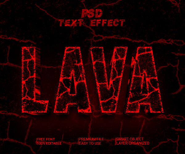 ArtStation - 3D Lava PSD fully editable text effect. Layer style PSD ...