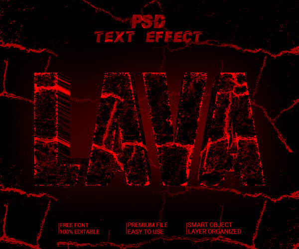 ArtStation - 3D Lava PSD fully editable text effect. Layer style PSD ...