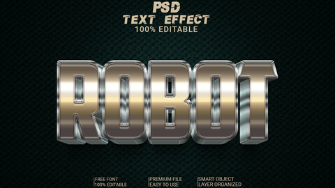 ArtStation - 3D Robot PSD fully editable text effect. Layer style PSD ...
