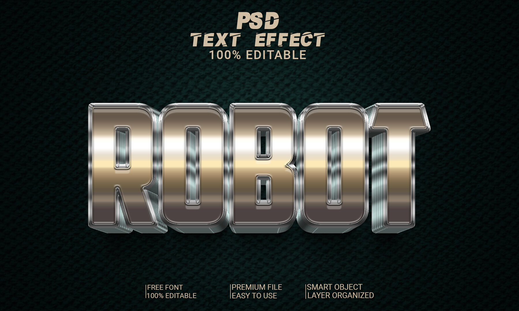 ArtStation - 3D Robot PSD fully editable text effect. Layer style PSD ...