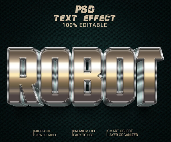 ArtStation - 3D Robot PSD fully editable text effect. Layer style PSD ...