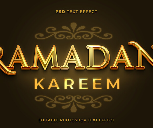 ArtStation - 3D Ramadan PSD fully editable text effect. Layer style PSD ...