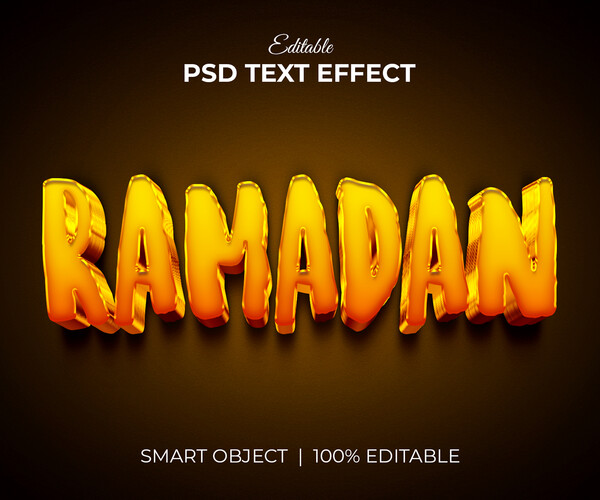 ArtStation - 3D Ramadan PSD fully editable text effect. Layer style PSD ...