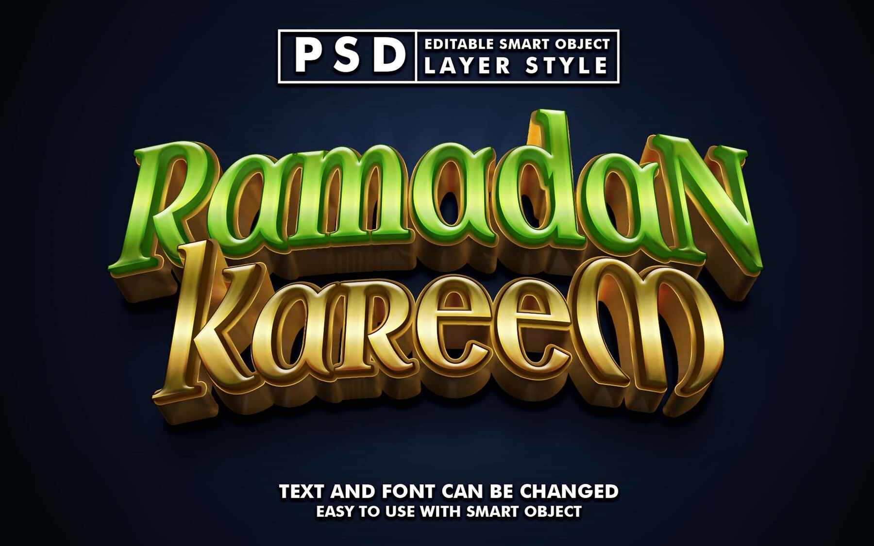ArtStation - 3D Ramadan PSD fully editable text effect. Layer style PSD ...