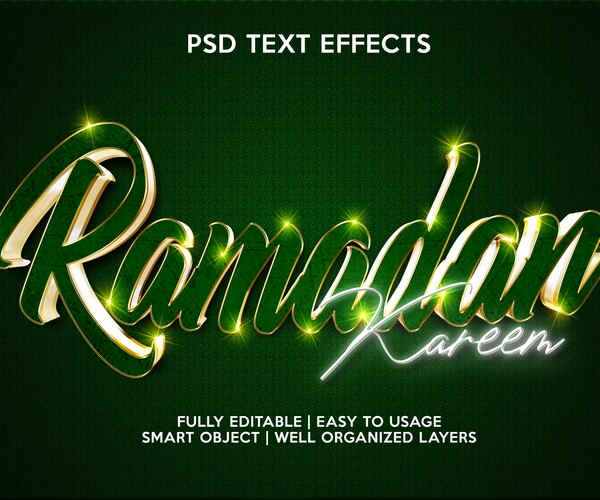 ArtStation - 3D Ramadan PSD fully editable text effect. Layer style PSD ...