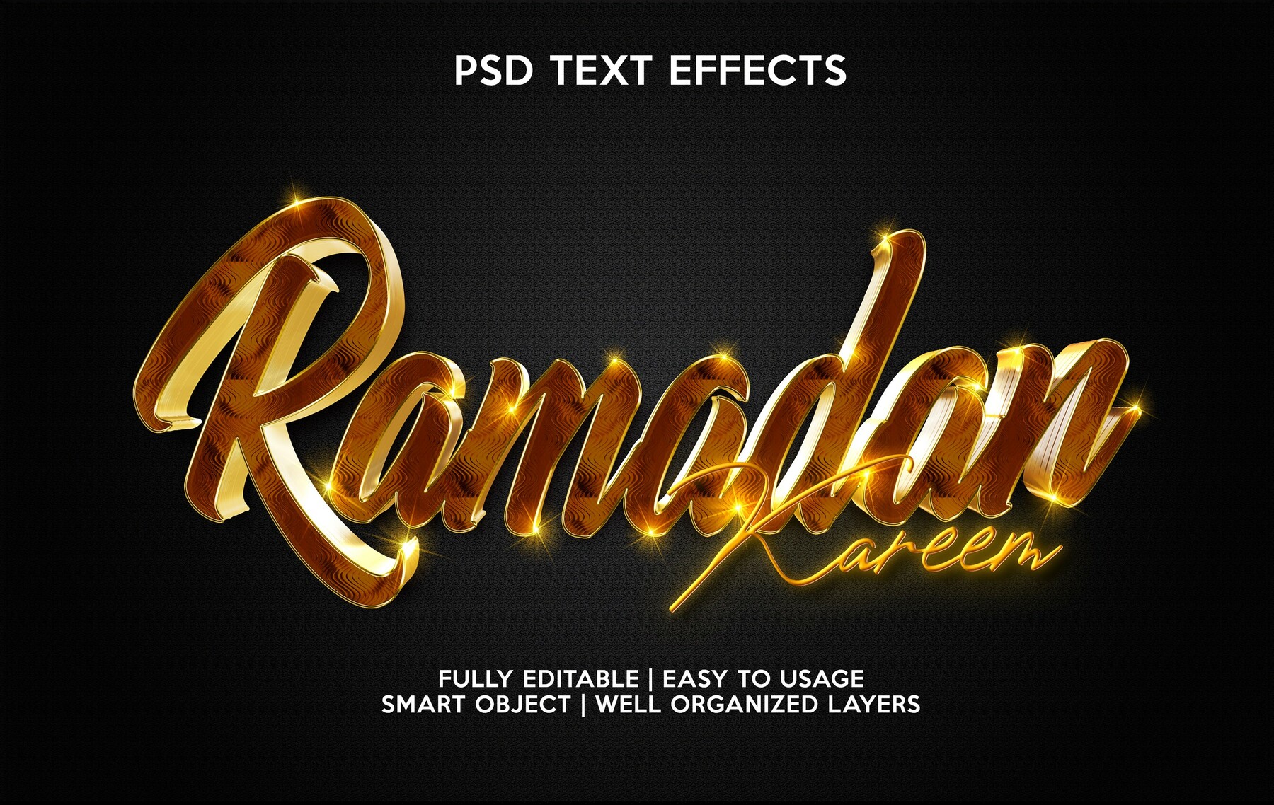 ArtStation - 3D Ramadan PSD fully editable text effect. Layer style PSD ...