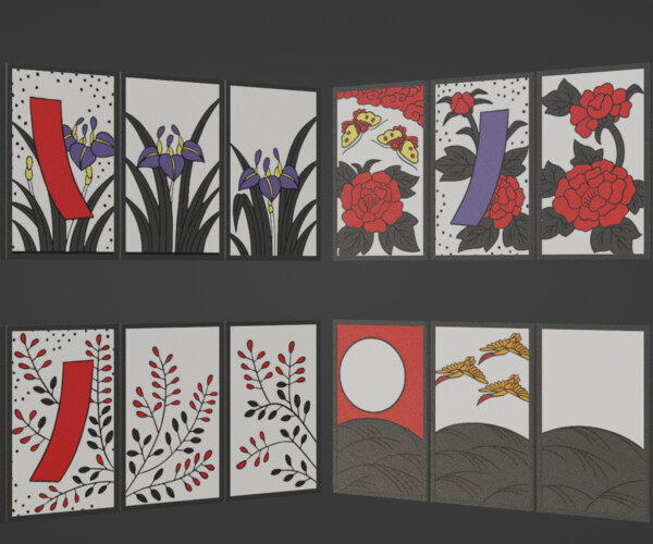 ArtStation - Hanafuda - Flower Cards | Resources