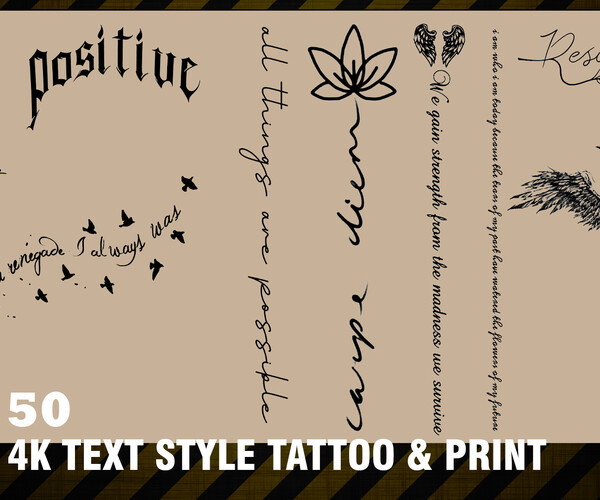ArtStation - 50 4K TEXT STYLE TATTOO AND PRINT ARTS - VOL22 | Brushes