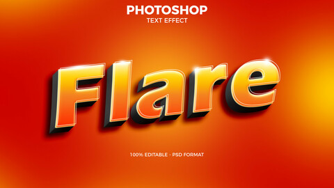 ArtStation - 3D Flare PSD fully editable text effect. Layer style PSD ...
