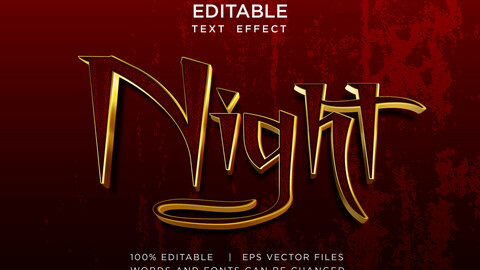ArtStation - 3D Night Text Effects, EPS Template File | Artworks