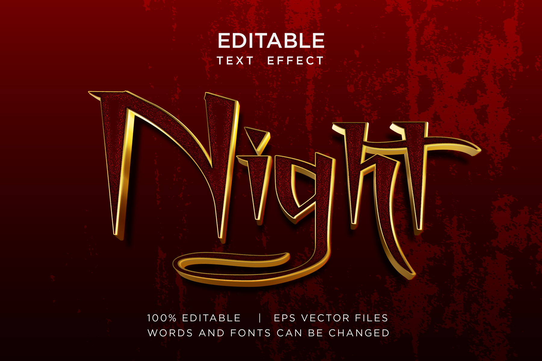 ArtStation - 3D Night Text Effects, EPS Template File | Artworks