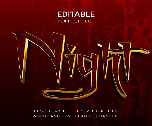 ArtStation - 3D Night Text Effects, EPS Template File | Artworks