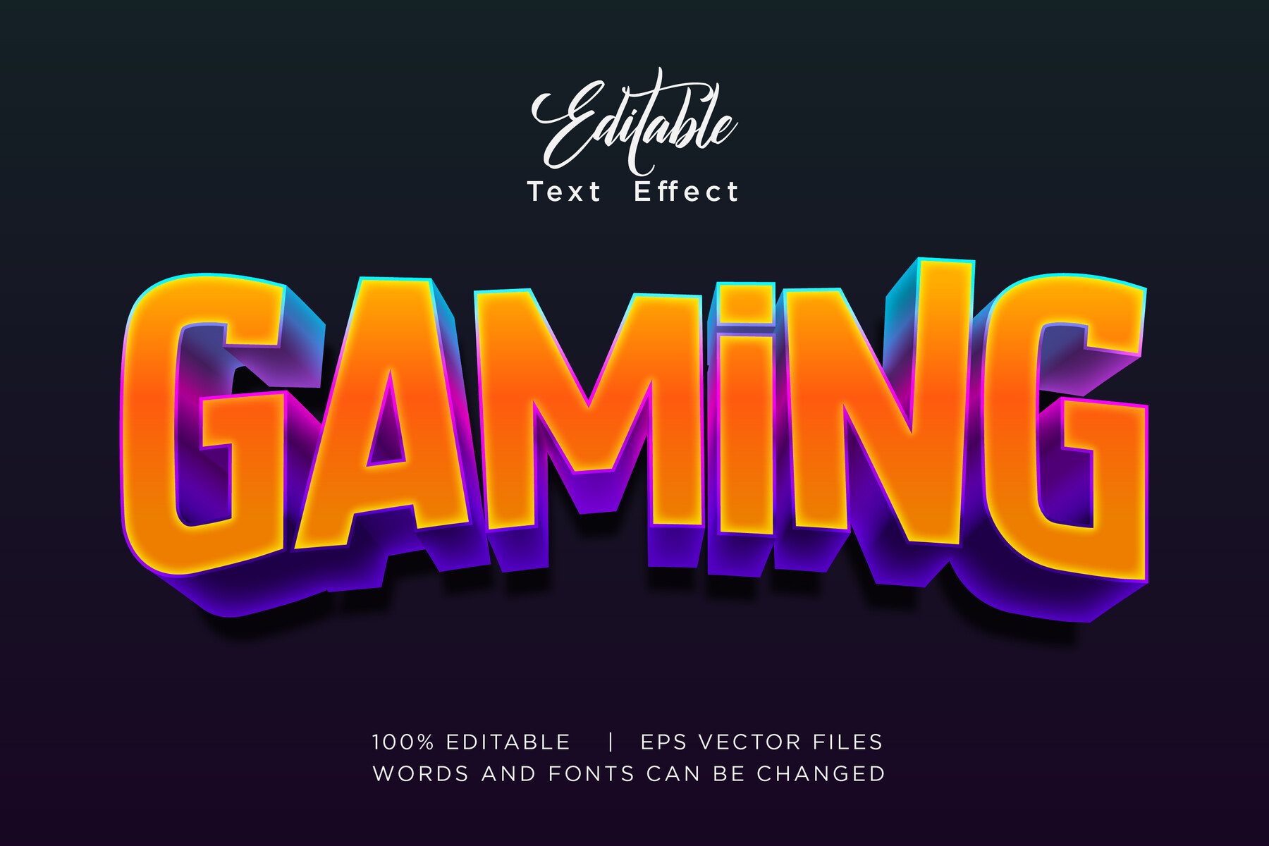 ArtStation - 3D Gaming Text Effects, EPS Template File | Artworks