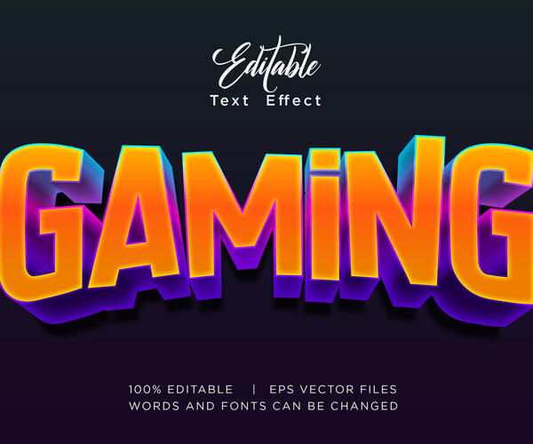 ArtStation - 3D Gaming Text Effects, EPS Template File | Artworks