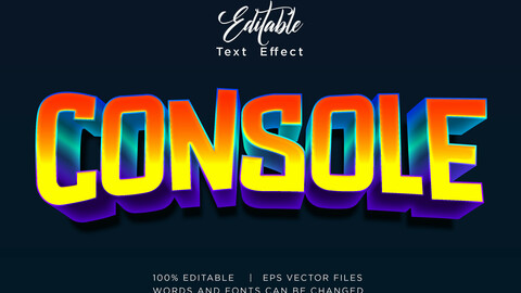 ArtStation - 3D Console Text Effects, EPS Template File | Artworks