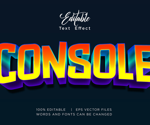ArtStation - 3D Console Text Effects, EPS Template File | Artworks