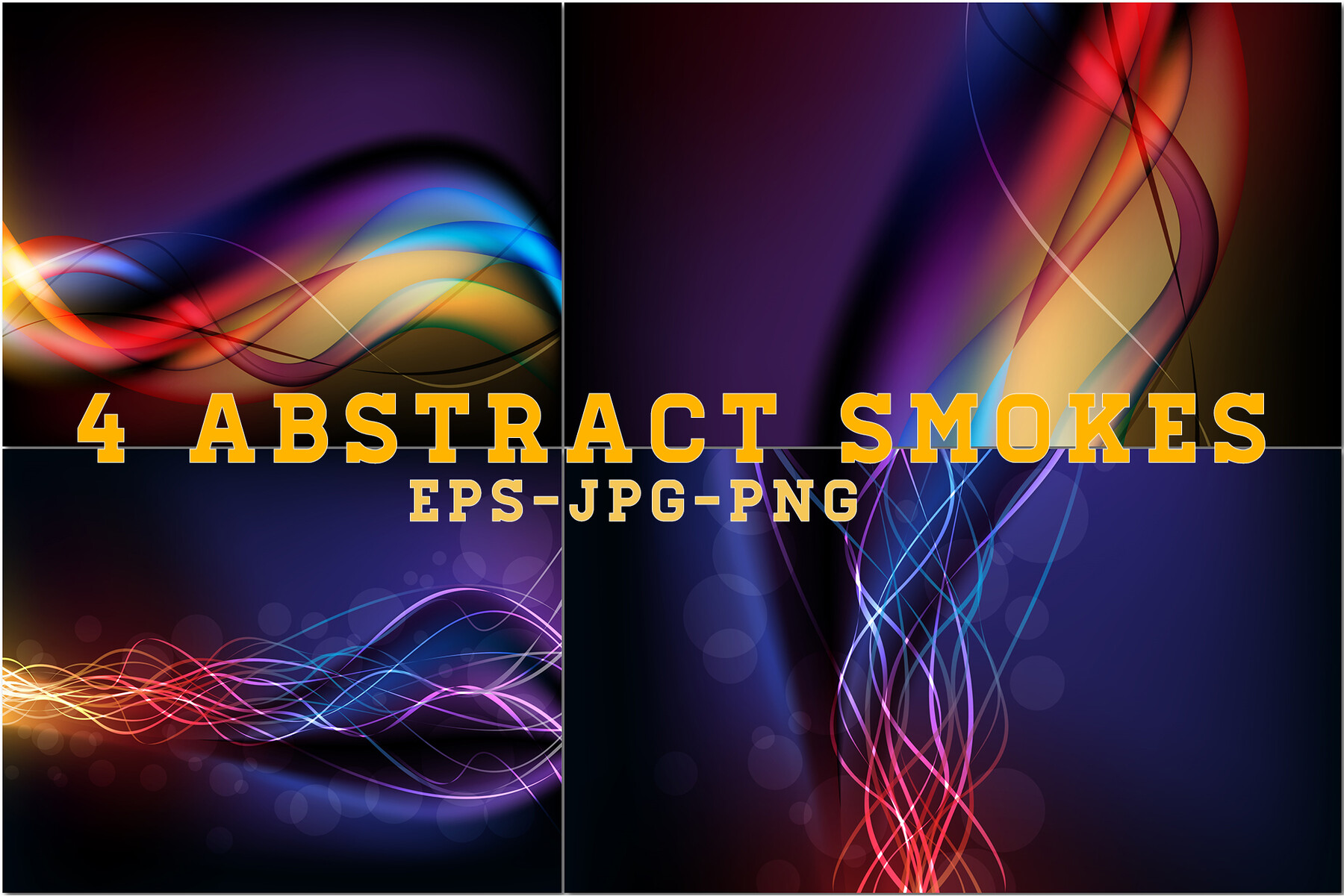 ArtStation - 4 Abstract Colored Smokes, background, colorful, eps file ...