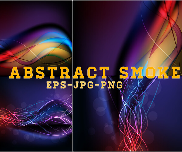 ArtStation - 4 Abstract Colored Smokes, background, colorful, eps file ...