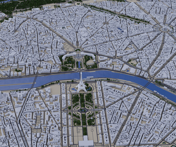 ArtStation - Paris City and Surroundings 3D model | Resources