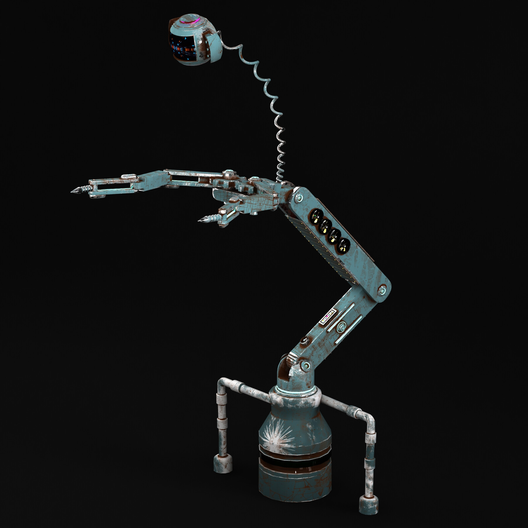 ArtStation - 3D model of scifi robot arm with light and monitor | Resources