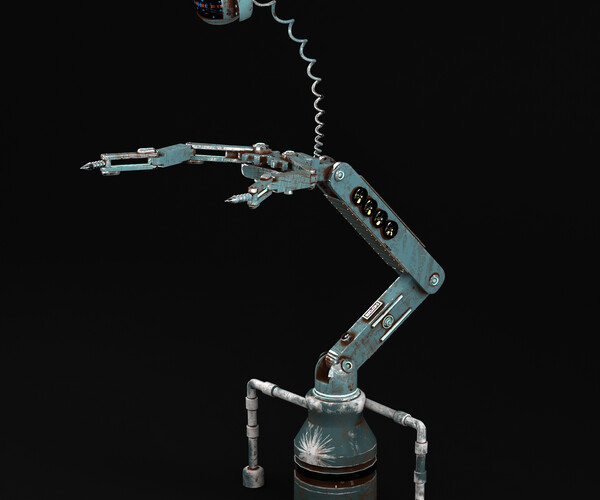 ArtStation - 3D model of scifi robot arm with light and monitor | Resources