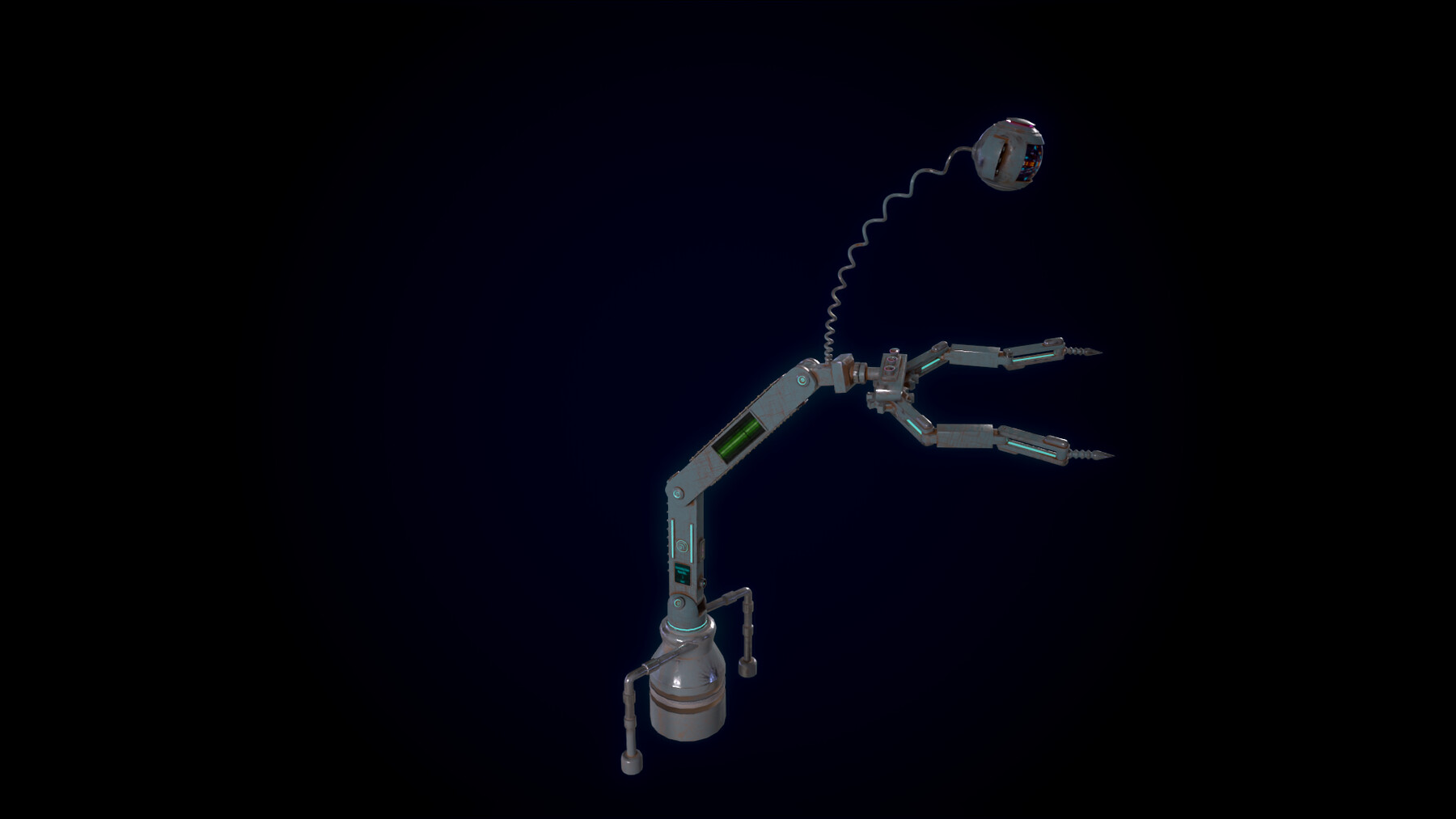 ArtStation - 3D model of scifi robot arm with light and monitor | Resources
