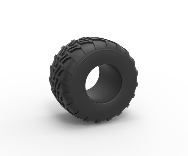 ArtStation - 3D printable Diecast Monster Jam tire 11 Scale 1:25 ...