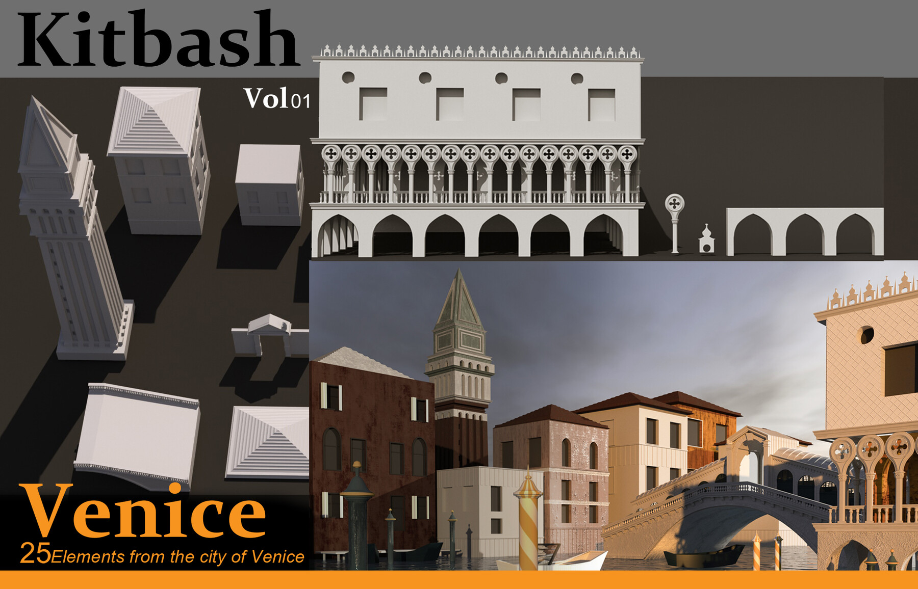 ArtStation - venice kitbash vol 01 | Game Assets