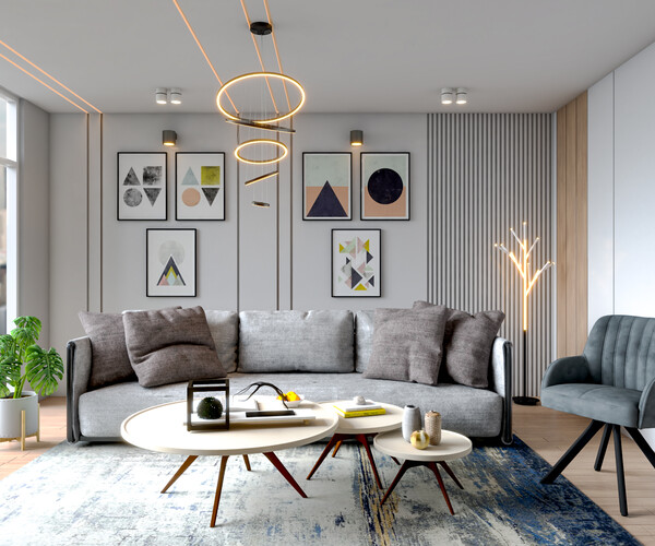 ArtStation - LIVING ROOM I INTERIOR DESIGN | Resources