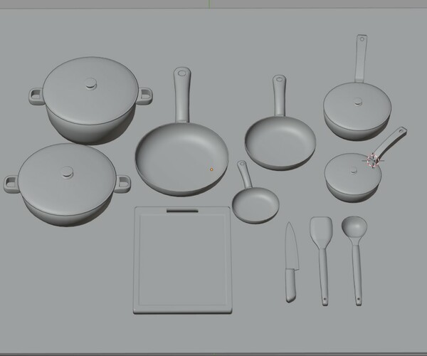 ArtStation - Kitchen Cookware Set 3D Model | Resources