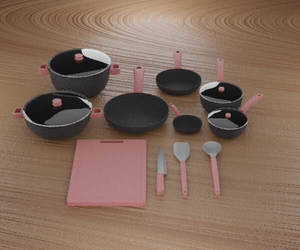 ArtStation - Kitchen Cookware Set 3D Model | Resources