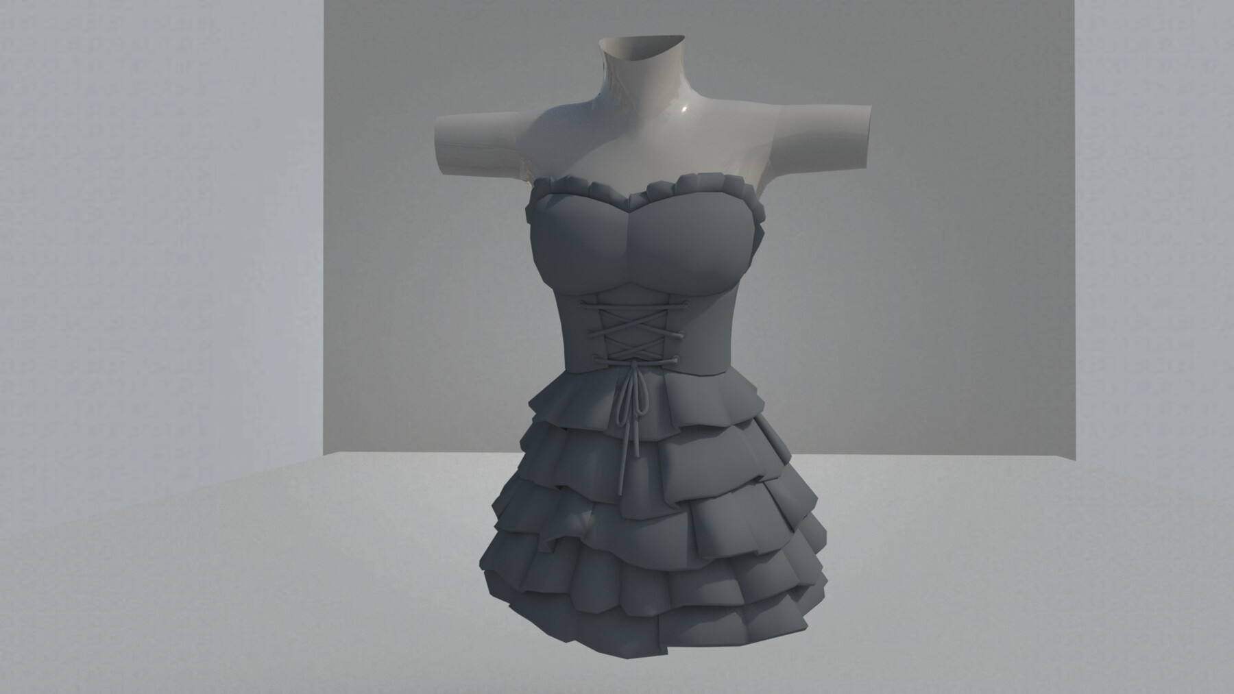 ArtStation - Elegant and sexy half exposed bosom dress | Resources