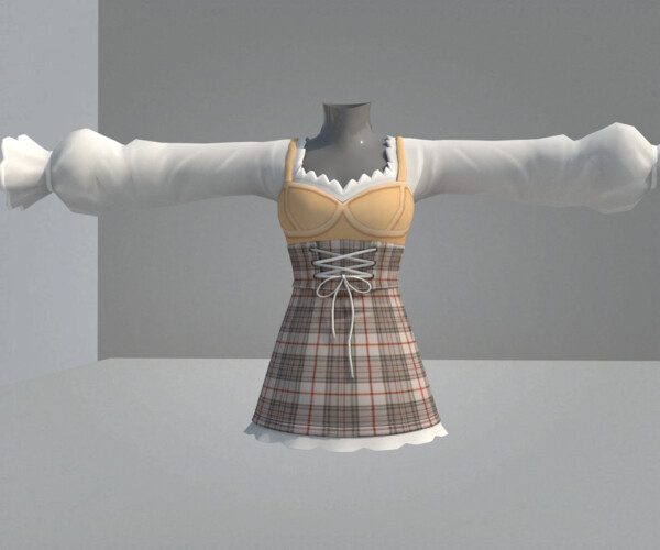 Artstation Scottish Style Plaid Skirt Resources
