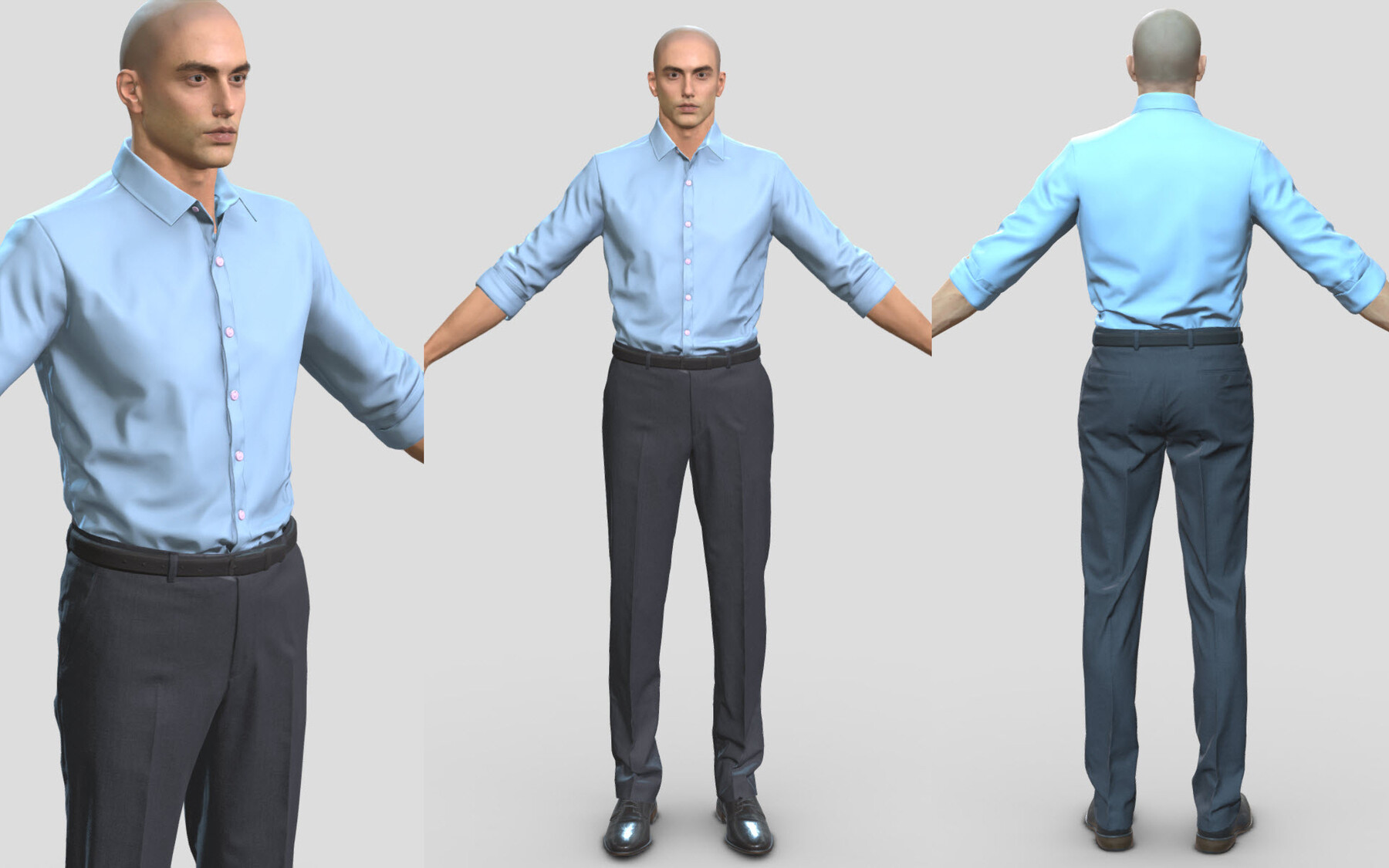 ArtStation - Business man in a Shirt Pants Game Assets low-poly model ...
