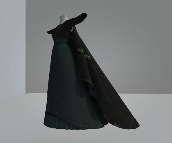 ArtStation - Black robe black bifurcate dress | Resources