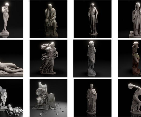 ArtStation - 100+ Scaned Famous Statues in Rome 3d models Pack | Resources